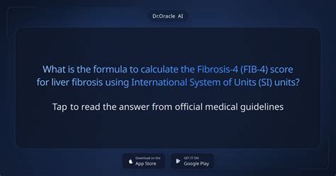 What Is The Formula To Calculate The Fibrosis 4 Fib 4 Score For Liver