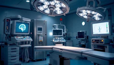 Modern Equipment In Operating Room Medical Devices For Neurosurgery