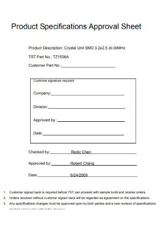 FREE Approval Sheet Samples To Download