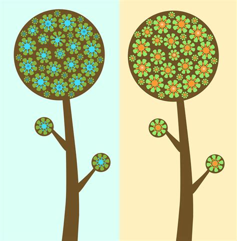 Flower Trees Vector Art Graphics Freevector