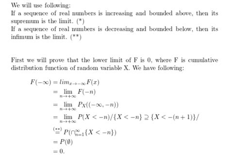 Probability Valid Proof For Properties Of Cumulative Distribution