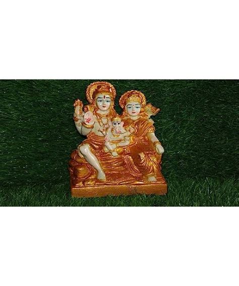 Salvus App Solutions Beautiful Gold And White Polyresin Shiva Parivar