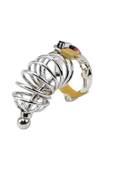 Silver Impound Corkscrew Male Chastity Device With Penis Plug Debenhams