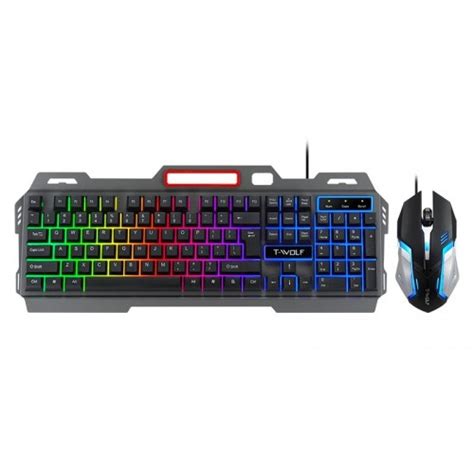 T WOLF TF 600 Computer Gaming Metal Keyboard And Mouse Set 2 In 1 Alexnld Com