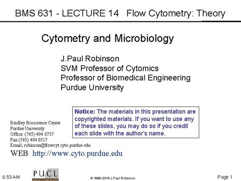 Bms 631 Lecture 14 Flow Cytometry Theory Cytometry