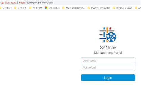 Connectrix Sannav Web Browser Shows Unsecure Connection After