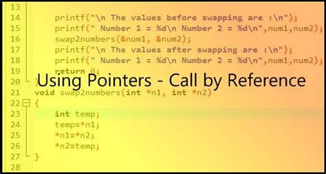 Using Call By Reference Swap Numbers Basic C
