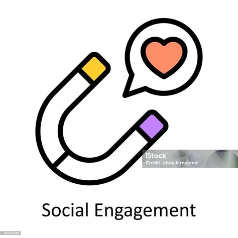 Social Engagement 벡터 채워진 개요 디자인 그림입니다 흰색 배경의 기호 Eps 10 파일 개념에 대한 스톡 벡터 아트 및 기타 이미지 Istock
