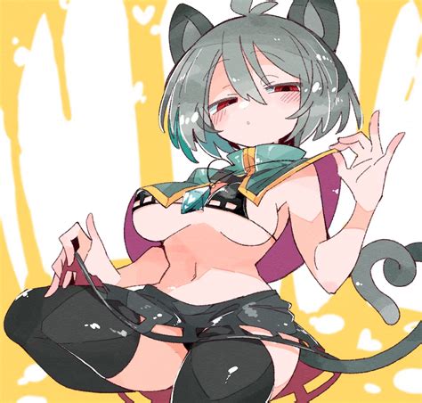 Massakasama Nazrin Touhou 1girl Animal Ears Breasts Medium