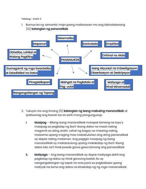 Takdang Aralin Learn Takdang Aralin Bumuo Ka Ng Semantic Map The Best