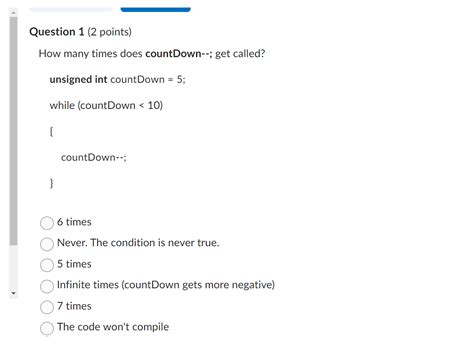 Solved Question 1 2 Points How Many Times Does