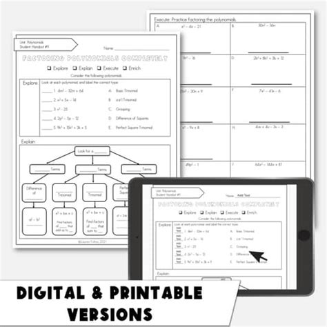 Factoring Polynomials Completely Notes By Lauren Fulton Tpt