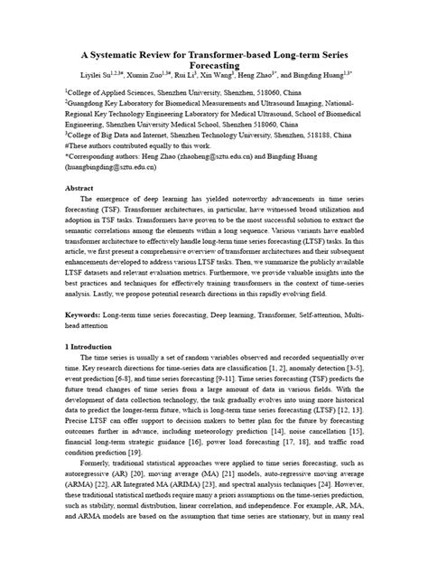 A Systematic Review For Transformer Based Long Term Series Forecasting Pdf Time Series