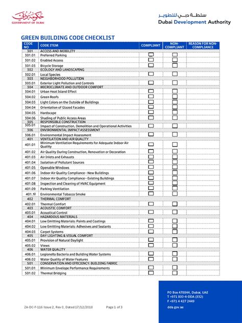 17 Za Dc F 116 Green Building Code Checklist Pdf