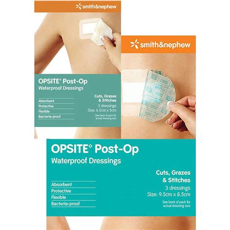 Opsite Post Op Waterproof Dressings 2 Sizes Smith And Nephew