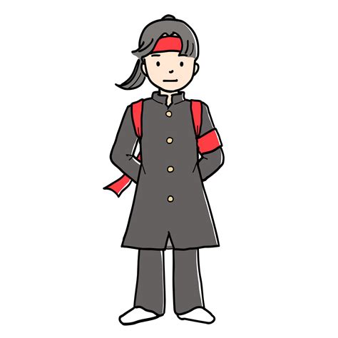 応援団（女子）のイラスト さしえや