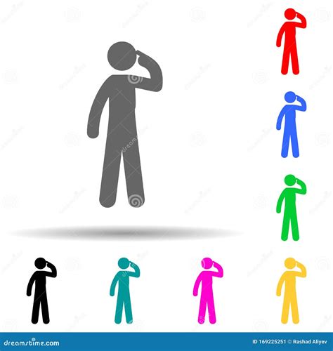 Man Brain Head Multi Color Style Icon Simple Glyph Flat Vector Of Man Pointing Finger Icons