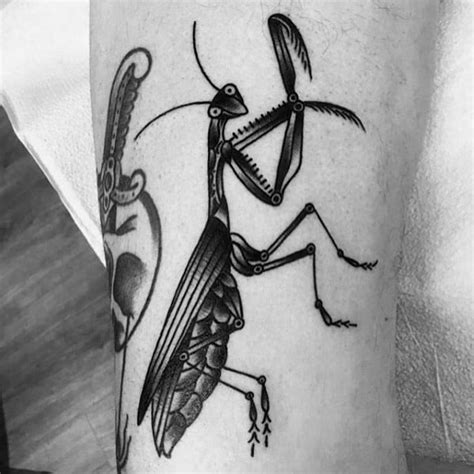Praying Mantis Tattoo Stencil Symbolic Design For Body Art Enthusiasts