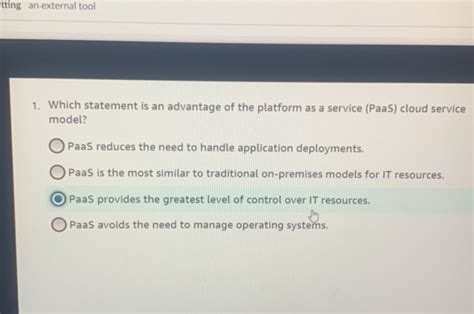 Tting An External Tool 1 Which Statement Is StudyX
