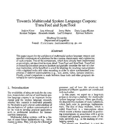 Towards Multimodal Spoken Language Corpora Transtool And Synctool Acl Anthology