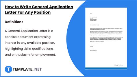 Job Application Letter For Any Position