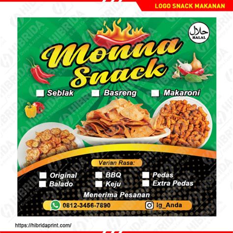 Stiker Label Snack Desain Kotak