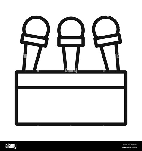 Press Conference Icon Vector Symbol Or Sign Set Collection In Black And