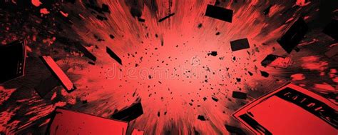 Dynamic Comic Style Explosion Backdrop With Bold Red And Black Color