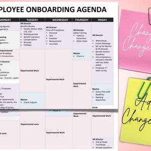 New Hire Onboarding Schedule Template HR Employee Packet Word Doc Etsy