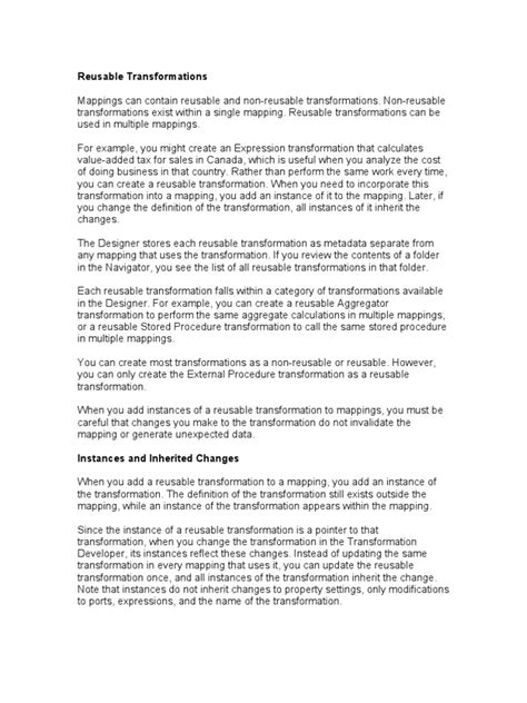 Reusable Transformations Pdf Data Type Computer Data