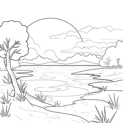 Sunset Coloring Page Coloring Corner
