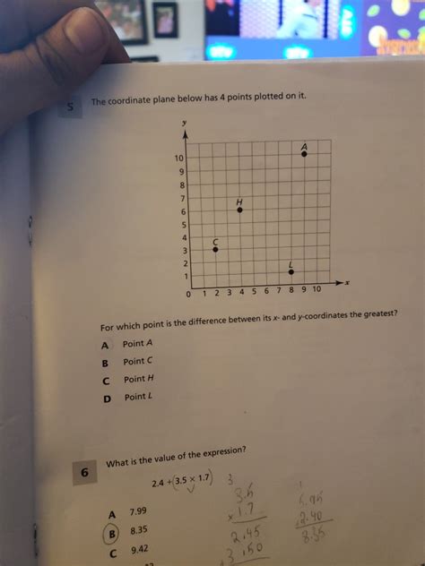 Solved S The Coordinate Plane Below Has 4 Points Plotted On
