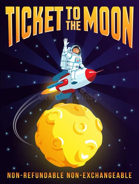 Astronaut Riding A Rocket Flies Around The Moon Stock Vector Illustration Of Ship Cute 267401528