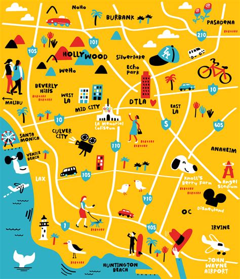 Los Angeles Attractions Map Printable Ezup