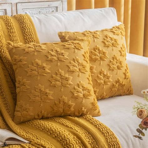 Set Of 2 Leaves 🍁 Fall Decorative Throw Pillow Covers 18x18 In 2024