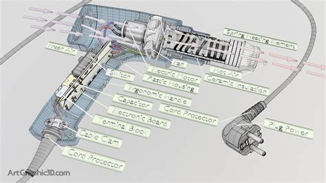 Parts Heat Gun Diagram 3d Model Download