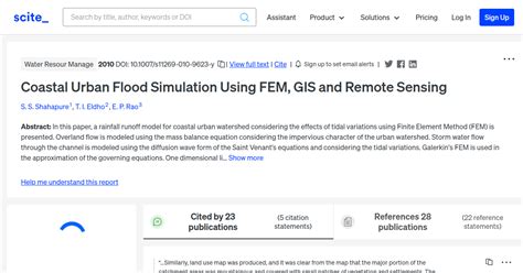 Coastal Urban Flood Simulation Using Fem Gis And Remote Sensing