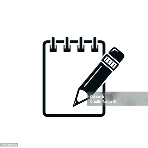 노트와 연필 아이콘 연필 빈 플랫 아이콘이 메모장 벡터 기호 메모장에 대한 스톡 벡터 아트 및 기타 이미지 메모장 쓰기 연필 Istock
