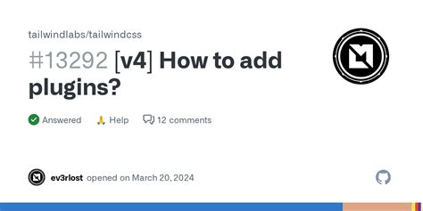 V4 How To Add Plugins · Tailwindlabs Tailwindcss · Discussion 13292 · Github