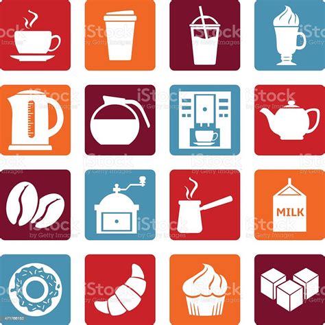 커피 아이콘의 벡터 집합입니다 커피가 게에 대 한 아이콘입니다 2015년에 대한 스톡 벡터 아트 및 기타 이미지 2015년 단순함 도넛 Istock