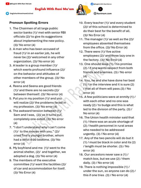 093 Pronoun Spotting Errors Pdf Pdf