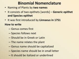 Binomial Nomenclature Pptx