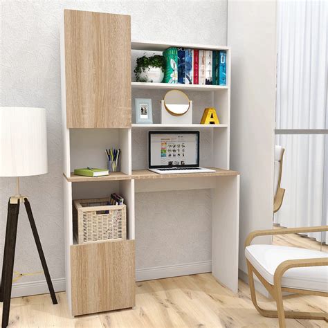 ⭐ Сучасний вузький маленький письмовий компютерний стіл 100 см для ноутбука з надбудовою і