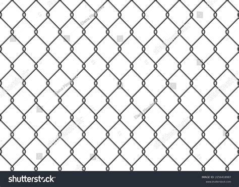 Realistic Metal Wire Chain Link Fence Stock Vector Royalty Free