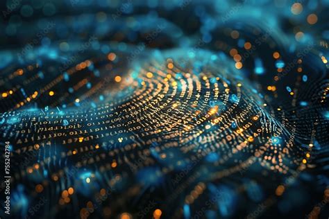 Dna Genetic Code Coming Out Of Fingerprint Dna Concept Biometrics Authentication