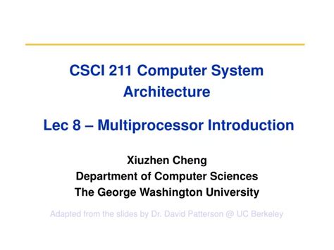 ppt csci 211 computer system architecture lec 8 multiprocessor