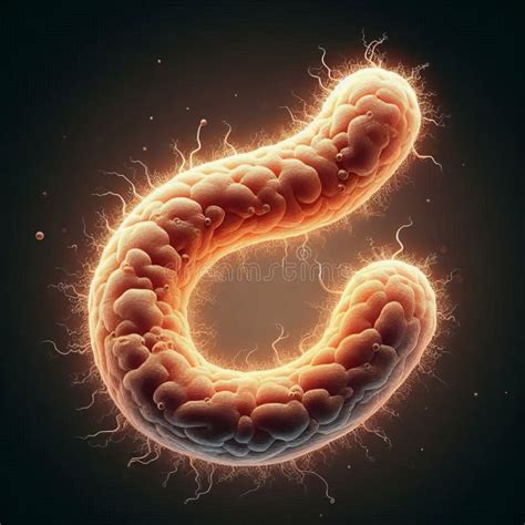 A Gram Negative Comma Shaped Bacterium That Causes Cholera A Se Stock