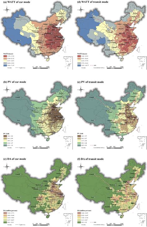 Spatial Distribution Of Accessibility In Car Driving And Public Transit Download Scientific
