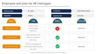 Employee Exit Plan For HR Managers PPT Example