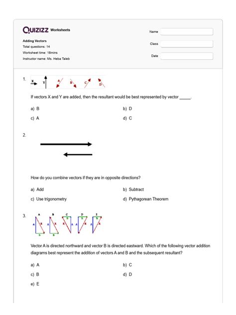 Worksheet 1 Pdf Euclidean Vector Euclidean Geometry